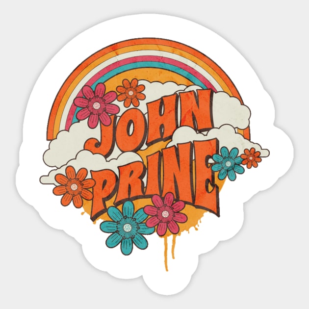 Retro Rainbow - John Prine - John Prine - Sticker | TeePublic