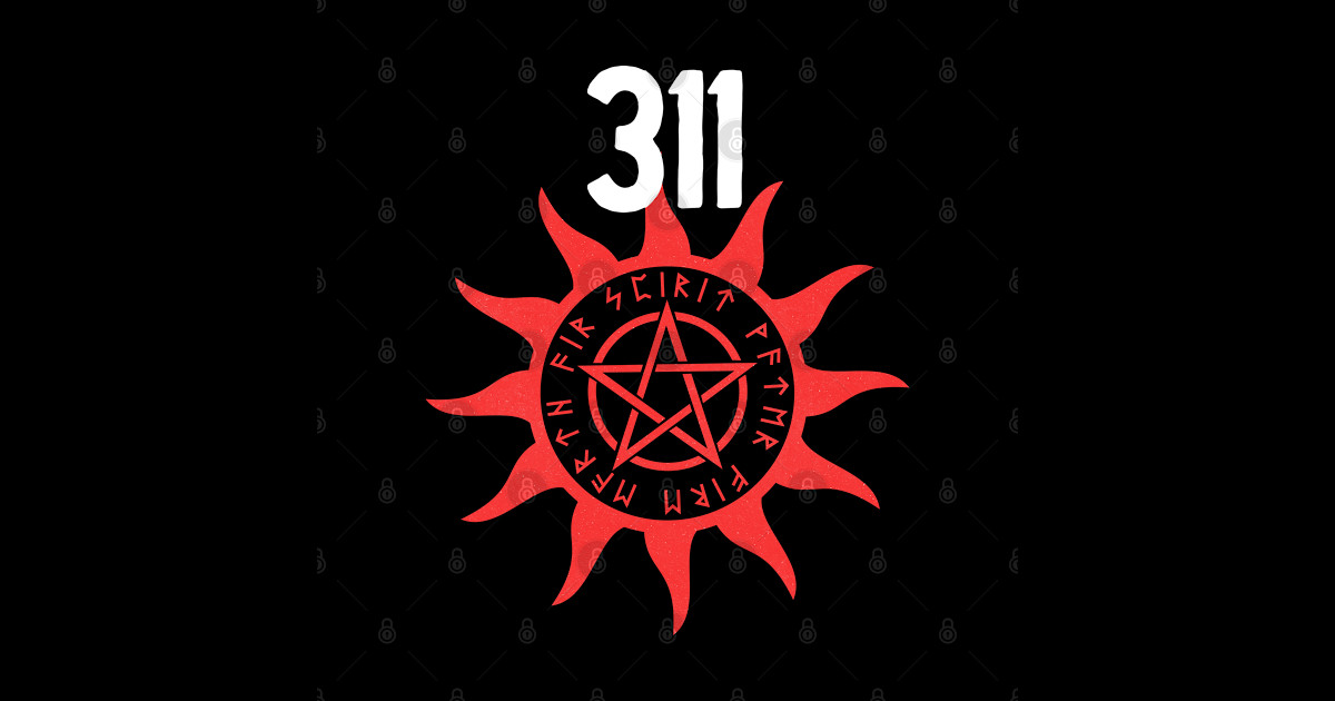 311 Pentagram Style - 311 - Sticker | TeePublic