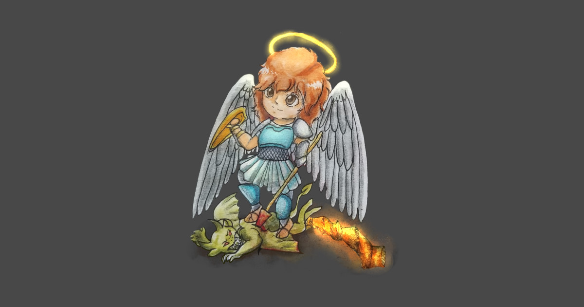 Saint Michael Chibi - Catholic - Sticker | TeePublic