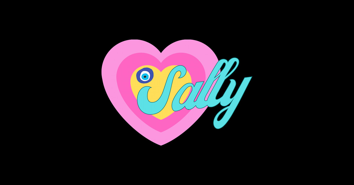 Sally in Colorful Heart Illustration with Evil Eye - Personalized Heart ...