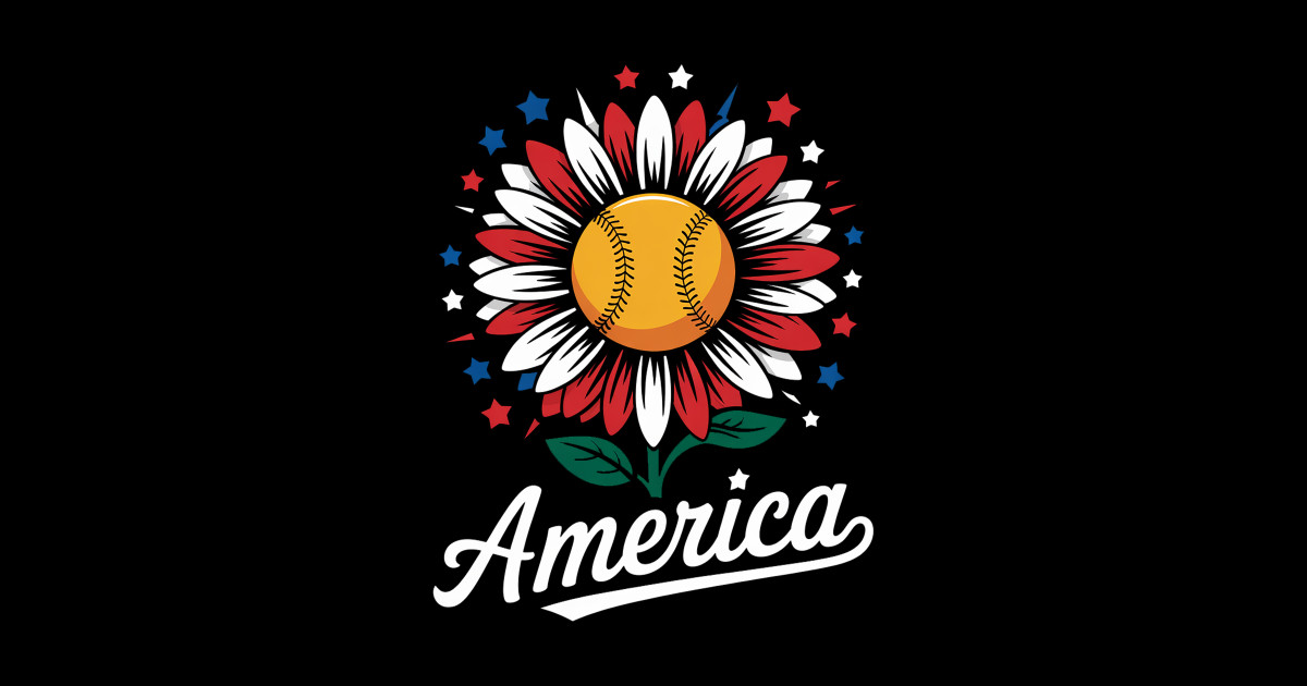 America Fireworks Flower Softball Independence Day July 4th ...