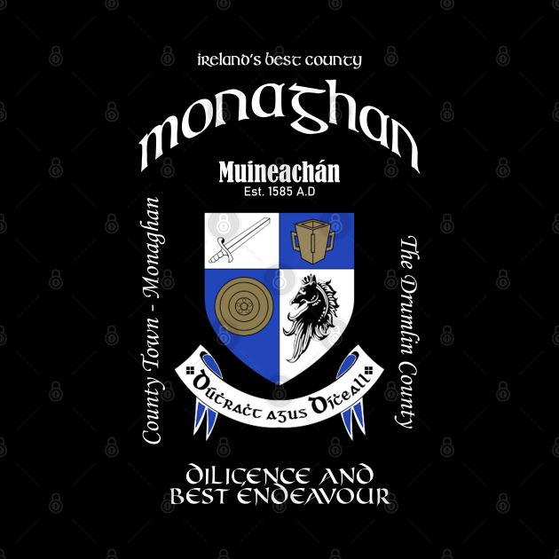 Monaghan Ireland Crest County Town and Irish Translation - Monaghan ...