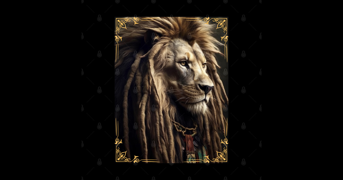 The Mighty Lion of Zion - Lion With Dreadlocks - Sticker | TeePublic