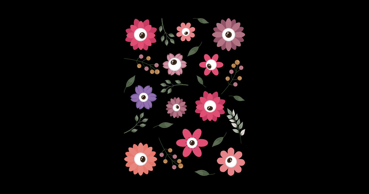 Weirdcore Aesthetic Floral Eyes Pattern - Weirdcore - Sticker | TeePublic