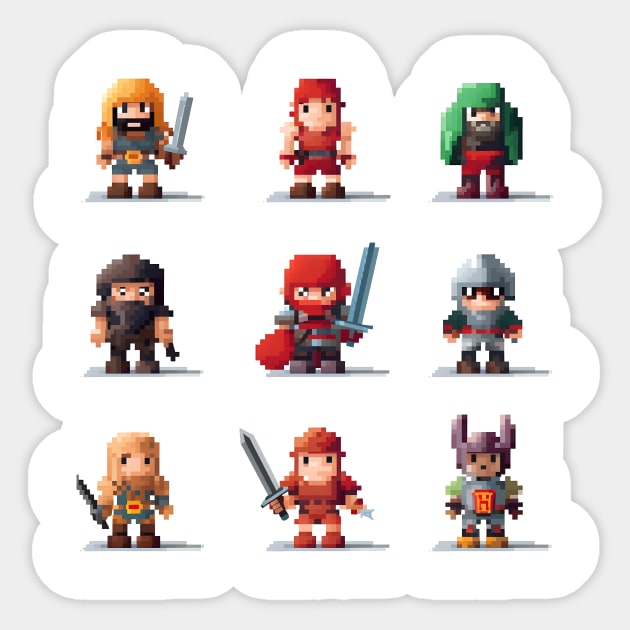 Pixel art video game characters - Pixel Art Video Game - Sticker ...