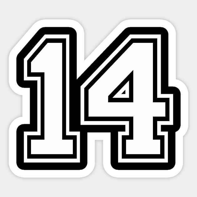 JERSEY NUMBER 14 - Football Jersey - Sticker | TeePublic