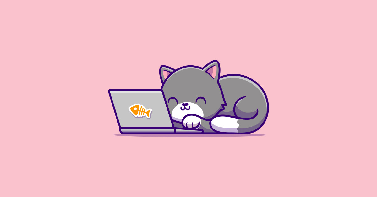 Cute Cat And Laptop - Programmer - T-Shirt | TeePublic