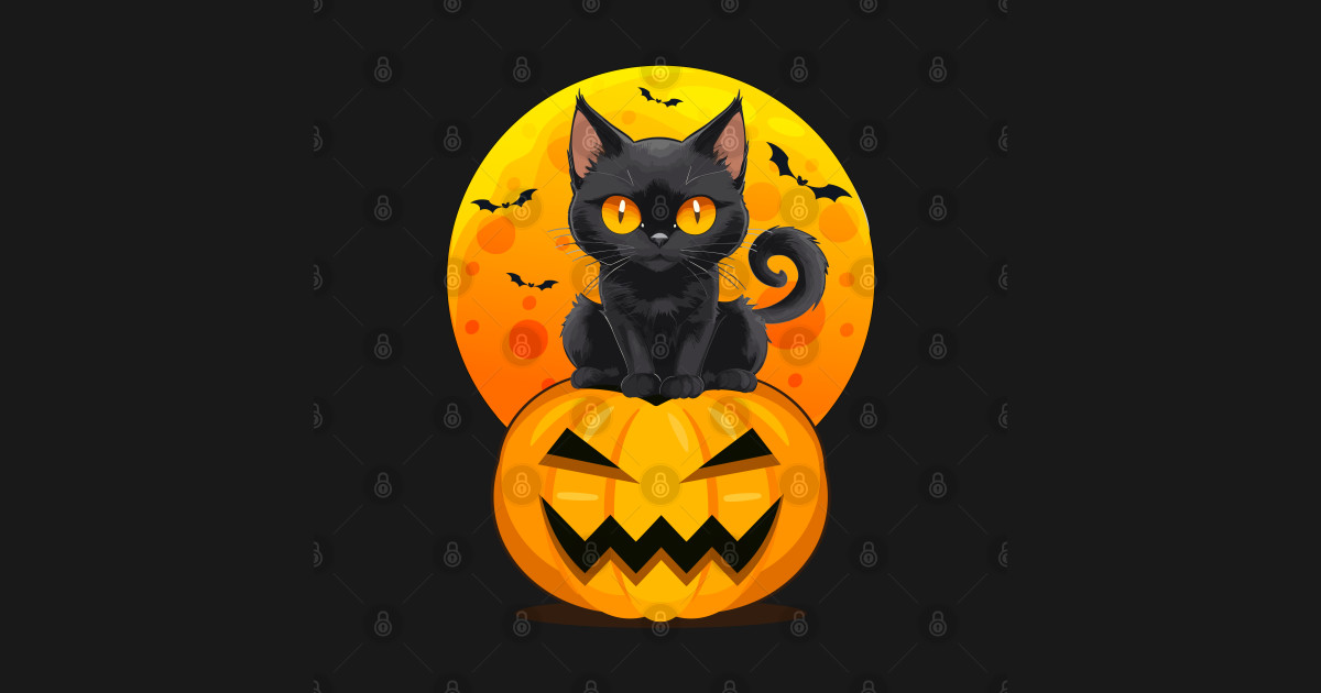Black Cat Pumpkin Halloween Costume Black Cat Pumpkin T Shirt