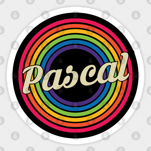 Pascal - Retro Rainbow Style - Pascal - Sticker | TeePublic