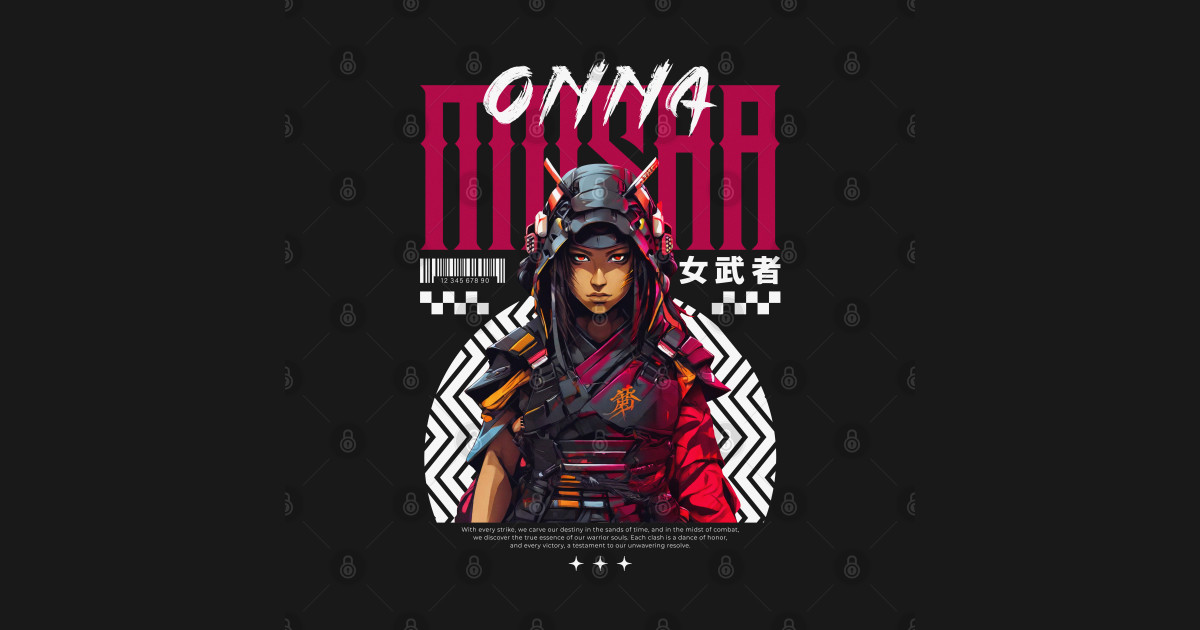 Onna Musha Anime Girl Samurai - Animegirl - T-Shirt | TeePublic