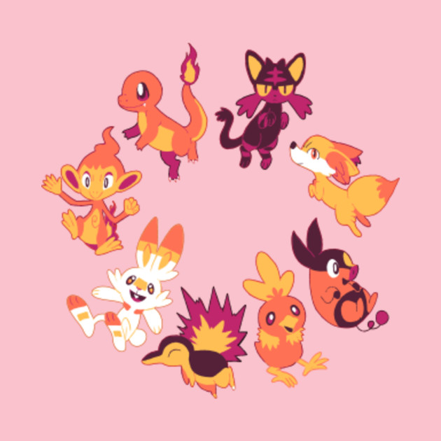 Fire Starters - Pokemon - Kids T-Shirt | TeePublic