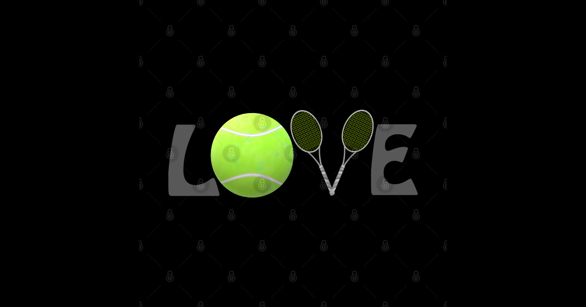 Tennis Lovers Rackets and Ball (Gray Letters) - Tennis Ball - Posters ...