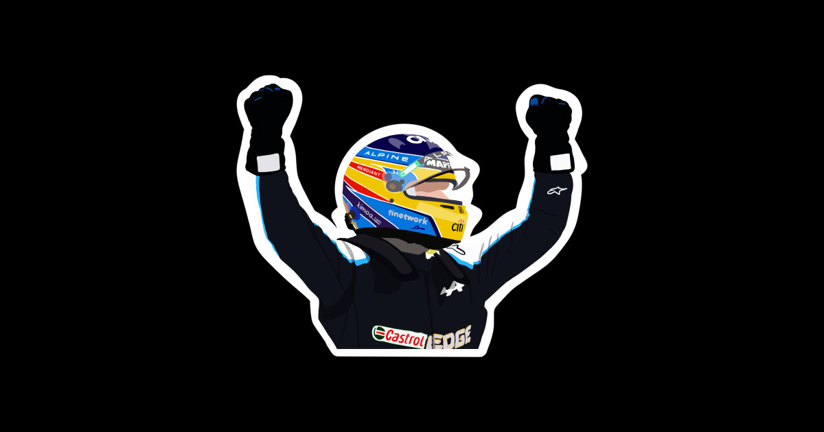 Fernando Alonso celebrating his podium finish at the 2021 Qatar Grand ...