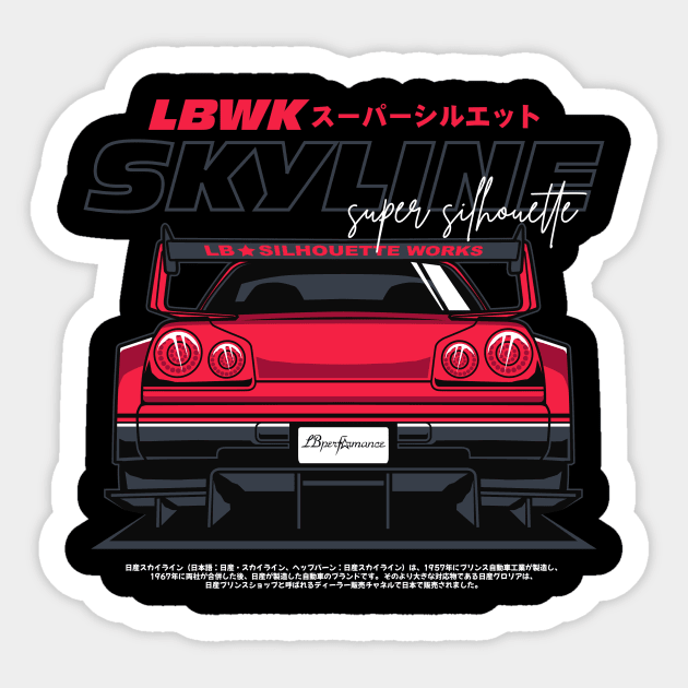 R34 LBWK - R34 Skyline - Sticker | TeePublic