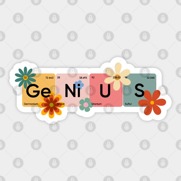 Genius periodic table of elements - Genius - Sticker | TeePublic