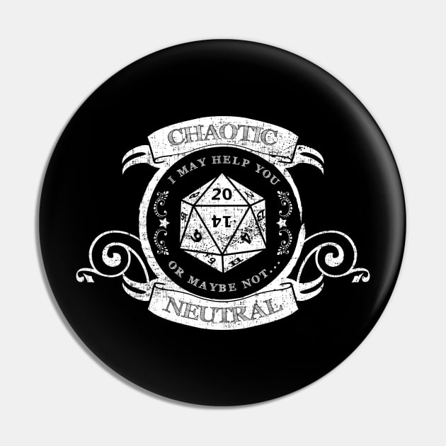 Chaotic Neutral RPG Alignment - Chaotic Neutral - Pin | TeePublic