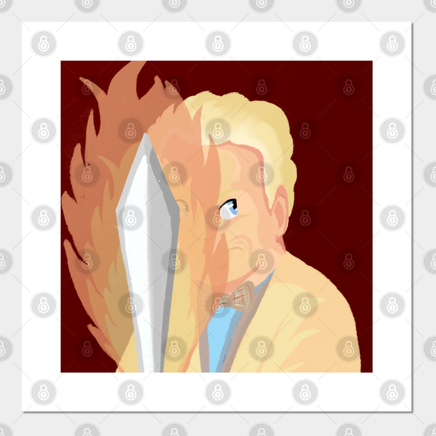 Aziraphale and his flaming sword - Good Omens - Posters and Art Prints ...