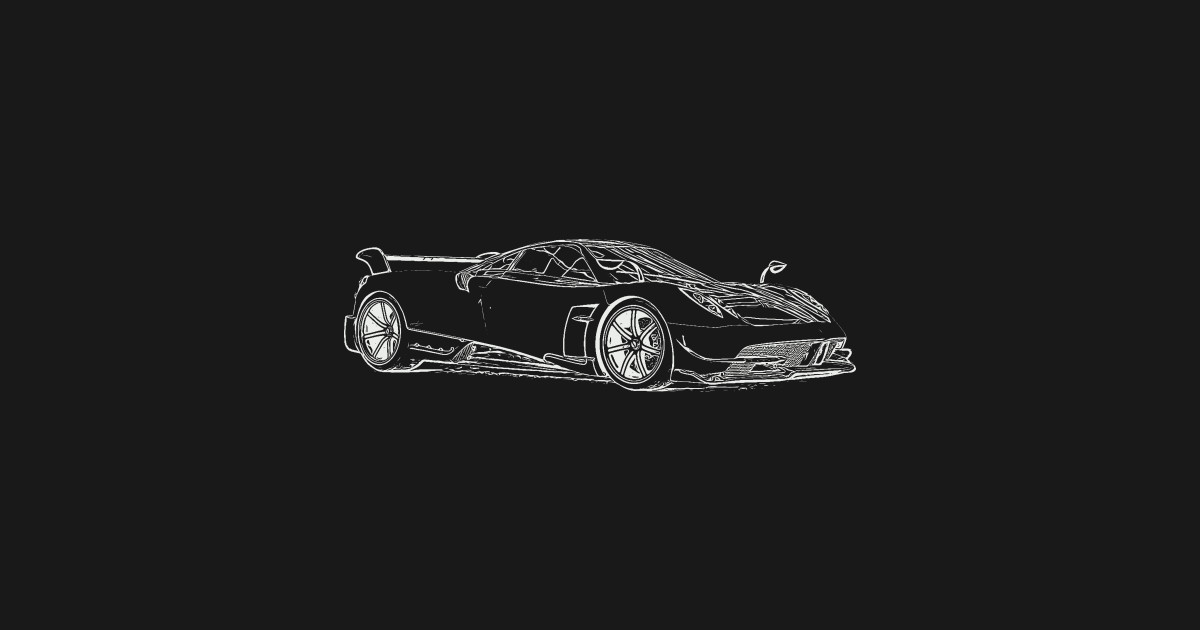Pagani Huayra Supercar Racing Wireframe White - Gt3 - T-Shirt | TeePublic