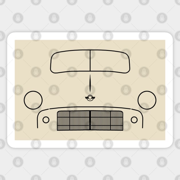 Morris Minor Series II "highlight" 1950s British classic car outline ...