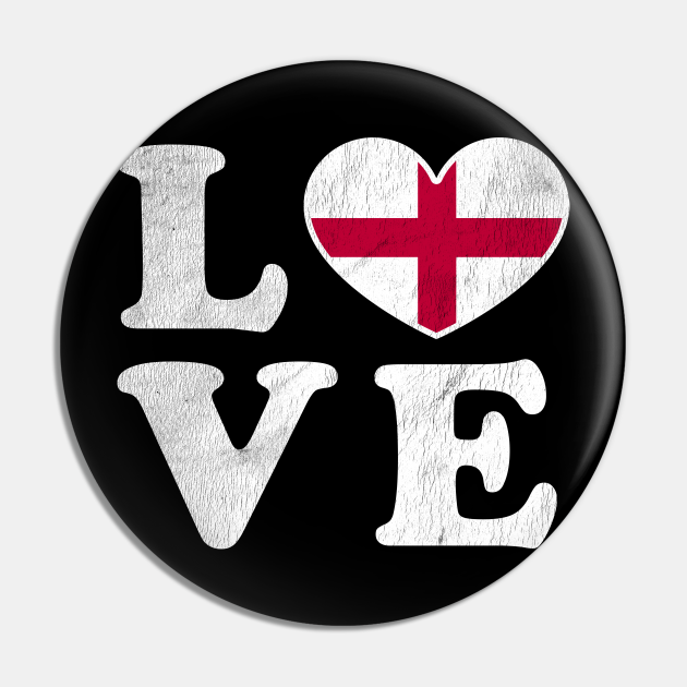 Love England Pride Flag Vintage I Love England - Love England - Pin ...
