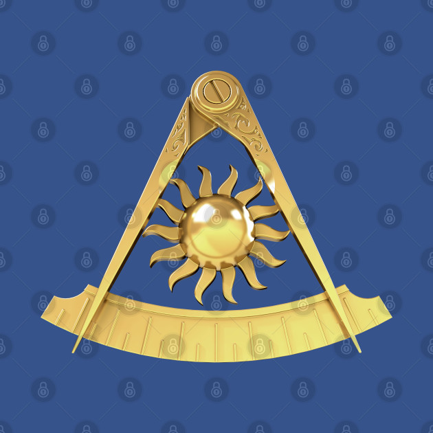Past Master Gold Emblem Jewel Masonic Freemason - Masonic - T-Shirt ...