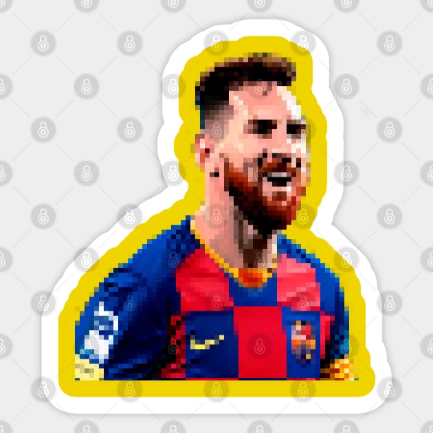 Messi pixel - Pixel Football Art - Sticker | TeePublic