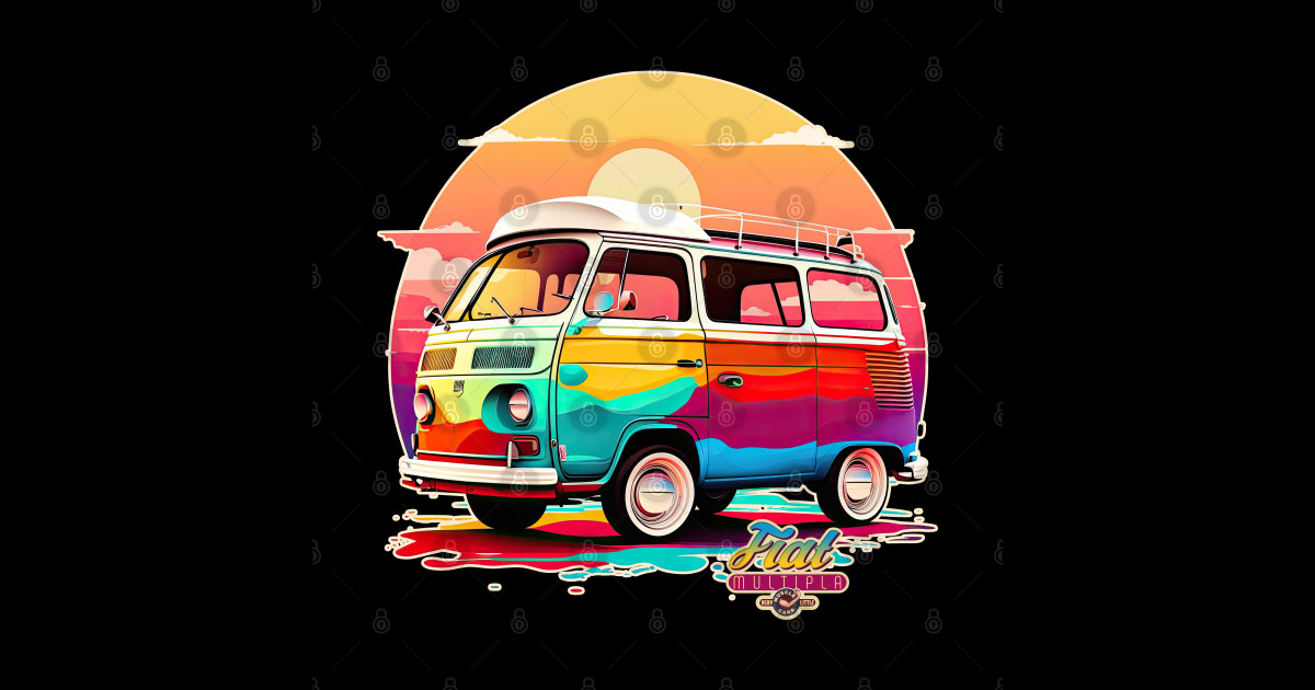 Fiat Multipla Very Little Muscle Car - Fiat Multipla Car - Sticker ...