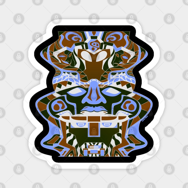 totem helm in ecopop olmec sentinel pattern art in alien framework of ...