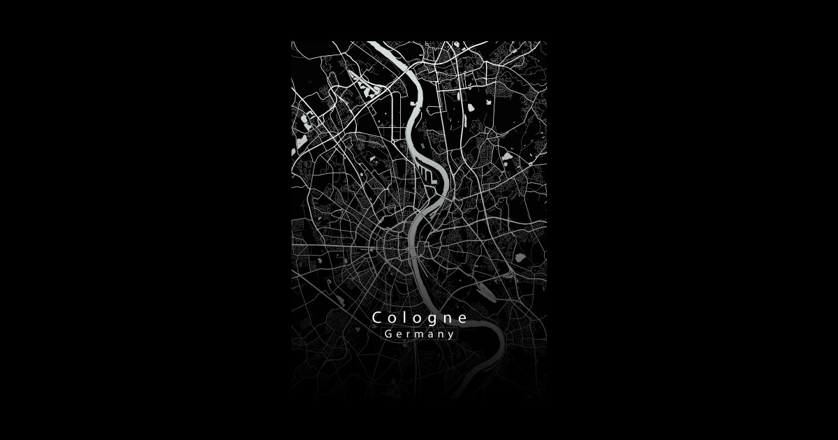 Cologne Germany City Map dark - Cologne - Sticker | TeePublic