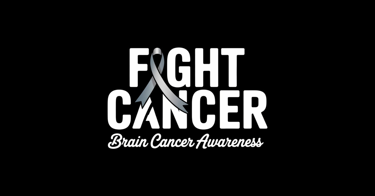 Fight Brain Cancer Wear Gray Glioblastoma Brain Tumor - Brain - Sticker ...