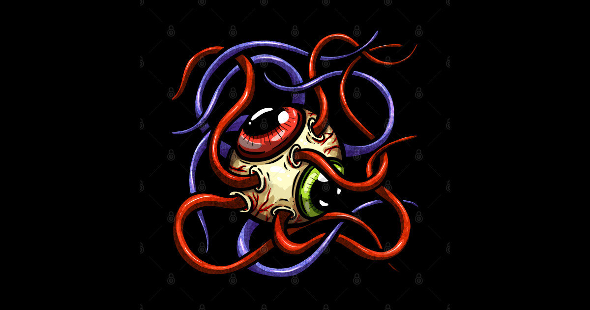 Eyeball Tentacles Weird ARt Rockabilly Tattoo Cartoon Style Eye ...
