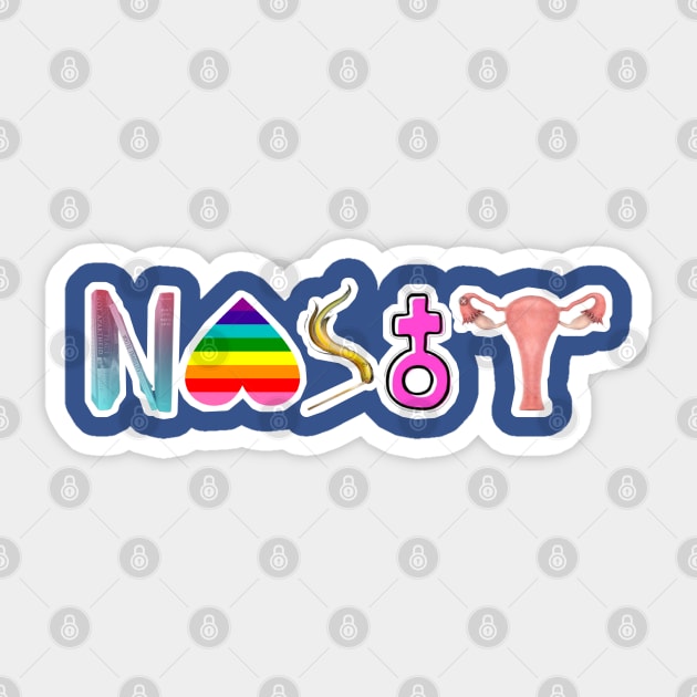 NASTY In Symbols - Thick Border - Front - Nasty Woman - Sticker | TeePublic