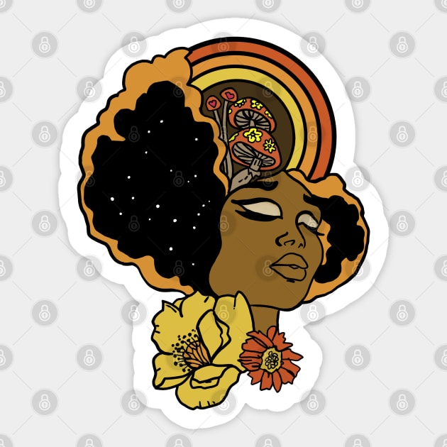 Cosmic rainbow lady - Band - Sticker | TeePublic