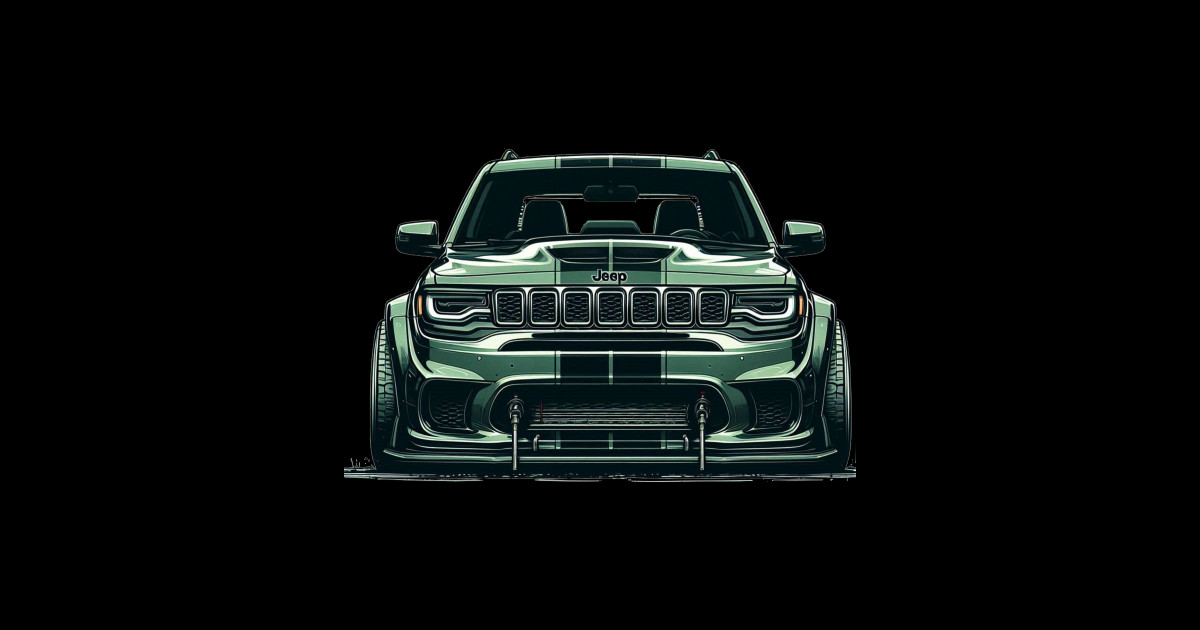 White Dodge Challenger Hellcat - Cherokee Trackhawk - Sticker | TeePublic