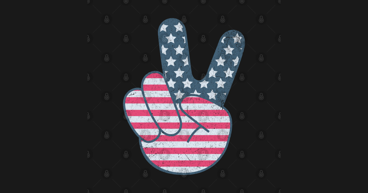 Peace Sign USA Flag - Peace Sign - T-Shirt | TeePublic