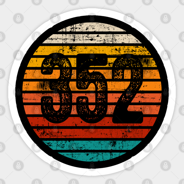Distressed Vintage Sunset 352 Area Code - 352 Area Code - Sticker ...