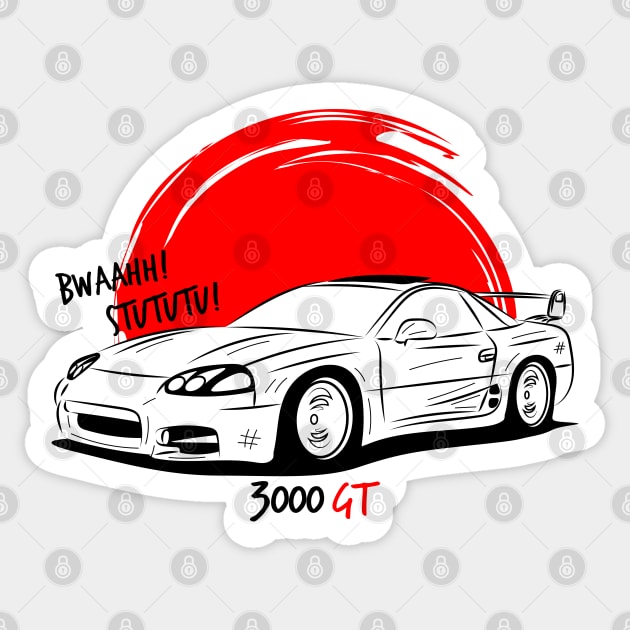 3000 GT VR4 Draw - 3000gt - Sticker | TeePublic