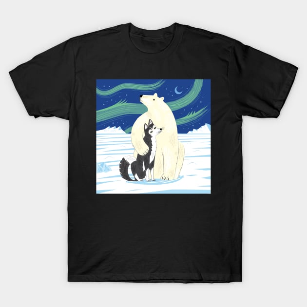 The Polar Bear and The Husky - Polar Bears - T-Shirt | TeePublic