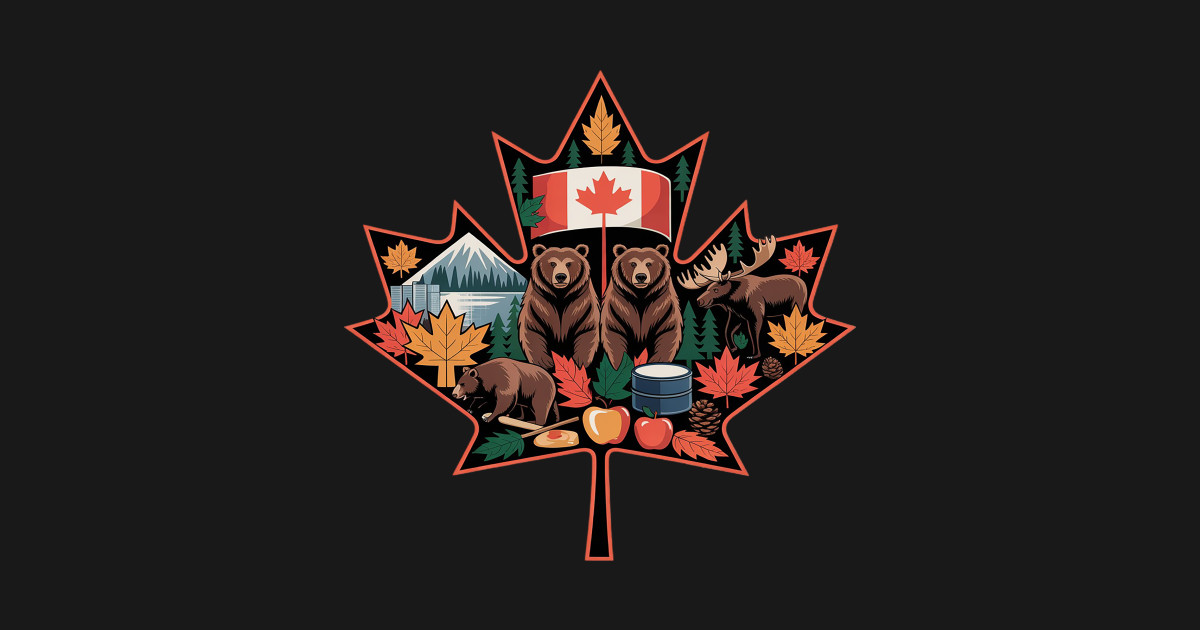 Funny Maple Leaf Canadian Flag Happy Canada Day - Funny Maple Leaf ...