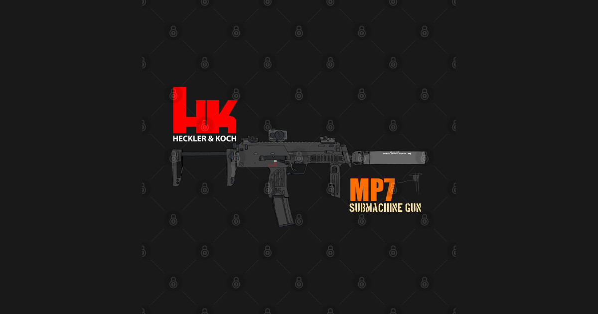 HK MP7 Submachine Gun - Machine Gun - T-Shirt | TeePublic