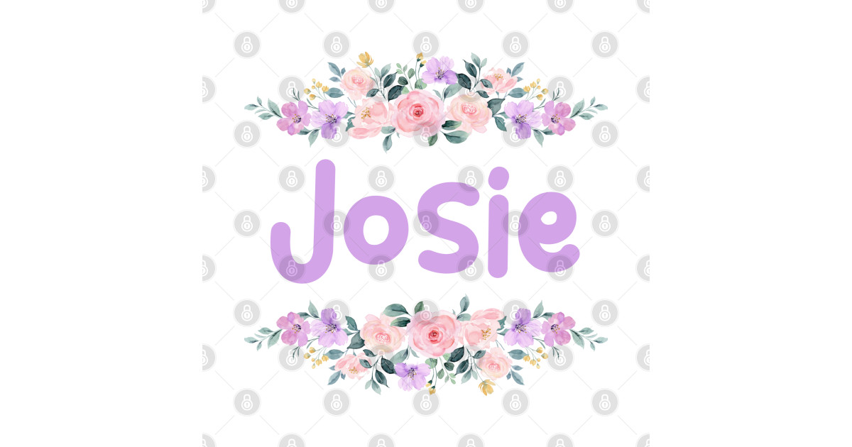 Purple Flower Josie Name Label - Purple Flower Josie Name Label - T ...