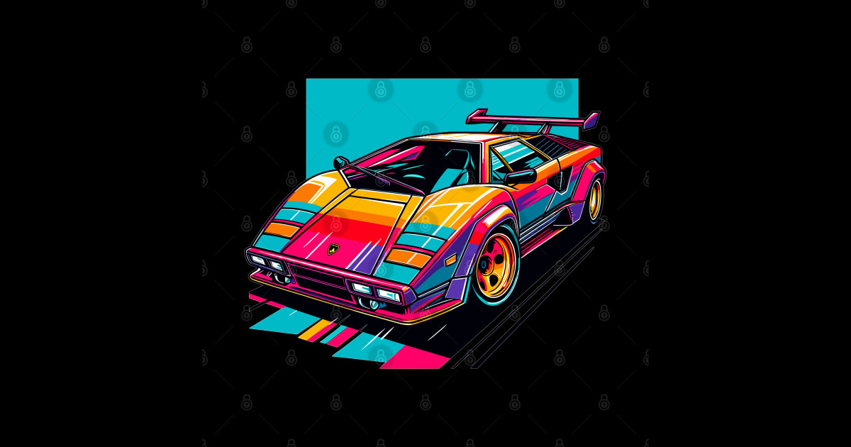 Lamborghini Countach - Countach - Sticker | TeePublic