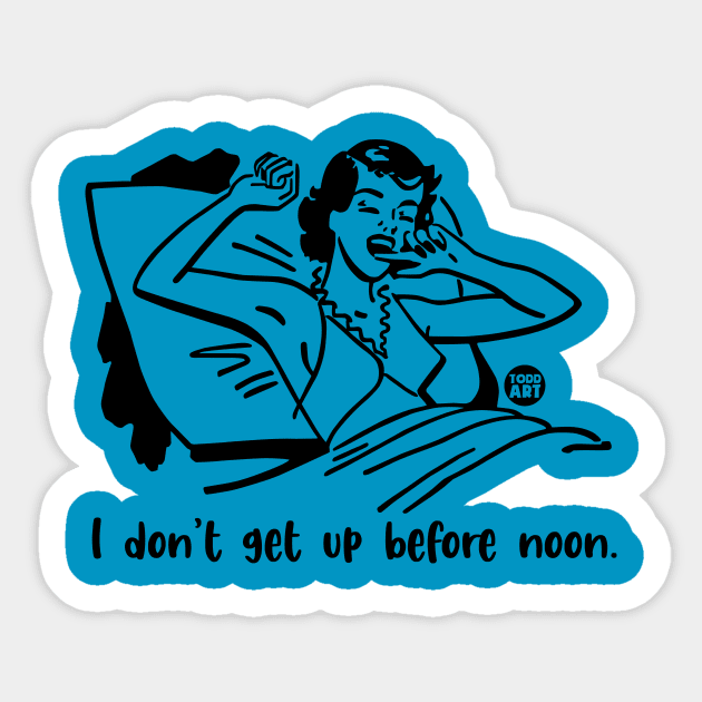 get up noon - Retro - Sticker | TeePublic