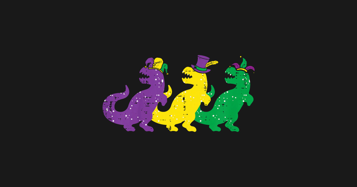 Mardi Gras Dinosaur Jester hat T rex Mask Feathers Fat Tuesday - Mardi ...