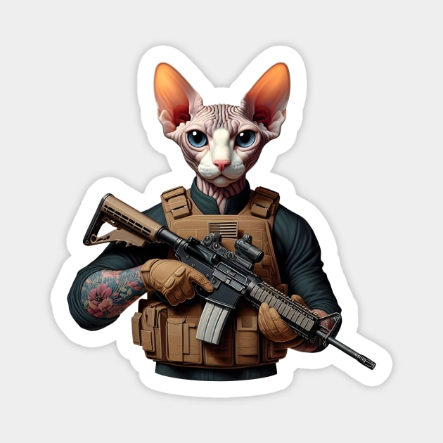 Tactical Cat - Cat - Magnet | TeePublic