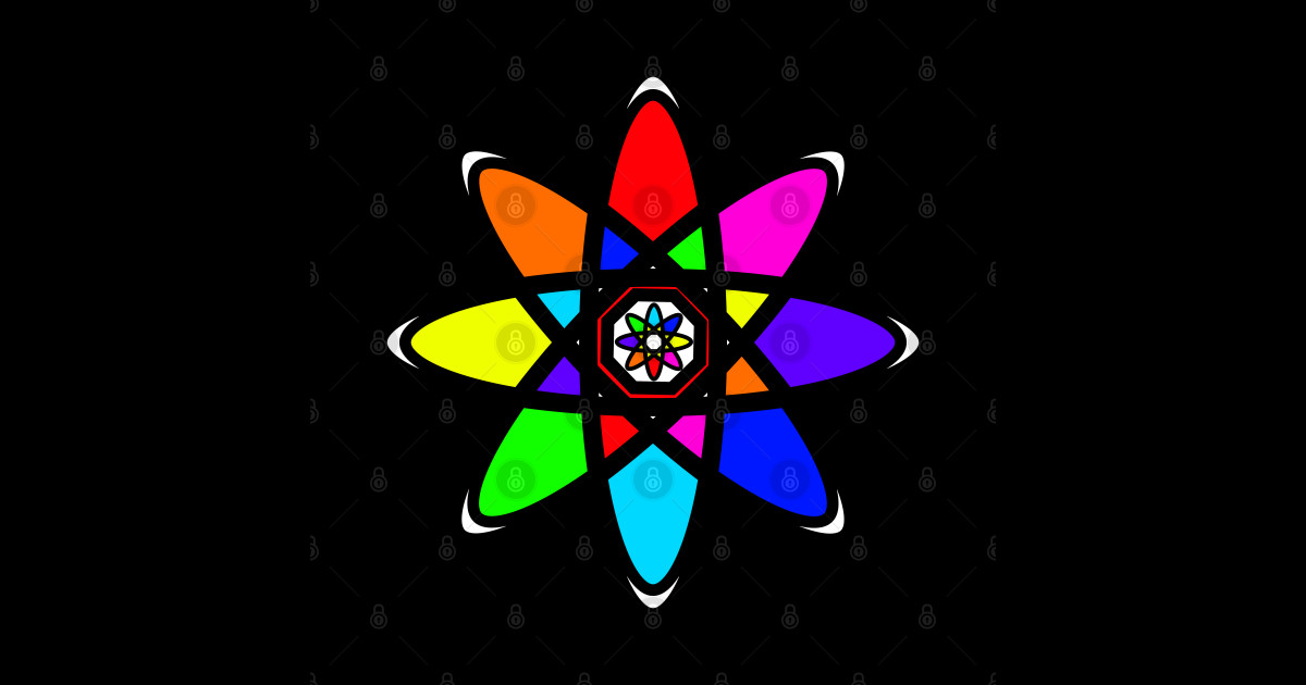 Rainbow Atom Symbol - Colorful - Atomic Symbol - Sticker | TeePublic