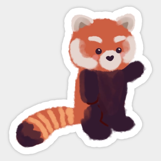Cute red panda standing - Cute Red Panda - Sticker | TeePublic
