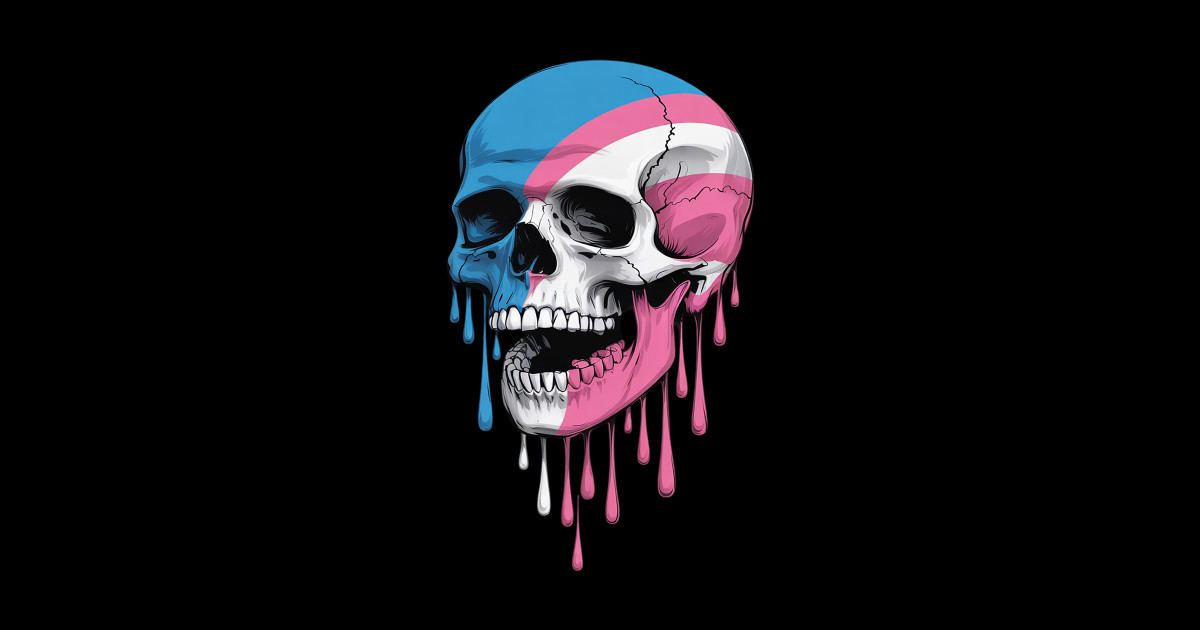 Dripping Transgender Pride Skull Trans - Dripping Transgender Pride ...