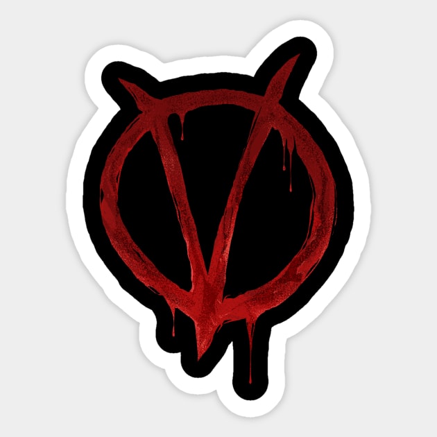 V For Vendetta Sign - V For Vendetta - Sticker | TeePublic