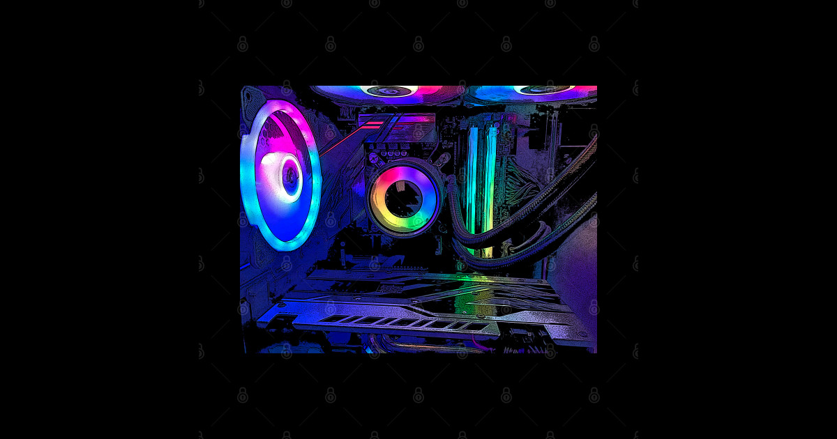 rgb cartoon pc game - Computer - Sticker | TeePublic